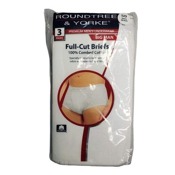 Roundtree & Yorke | Underwear & Socks | Roundtree Yorke Full Cut Briefs 3 Pack Big Man Size 5 ...